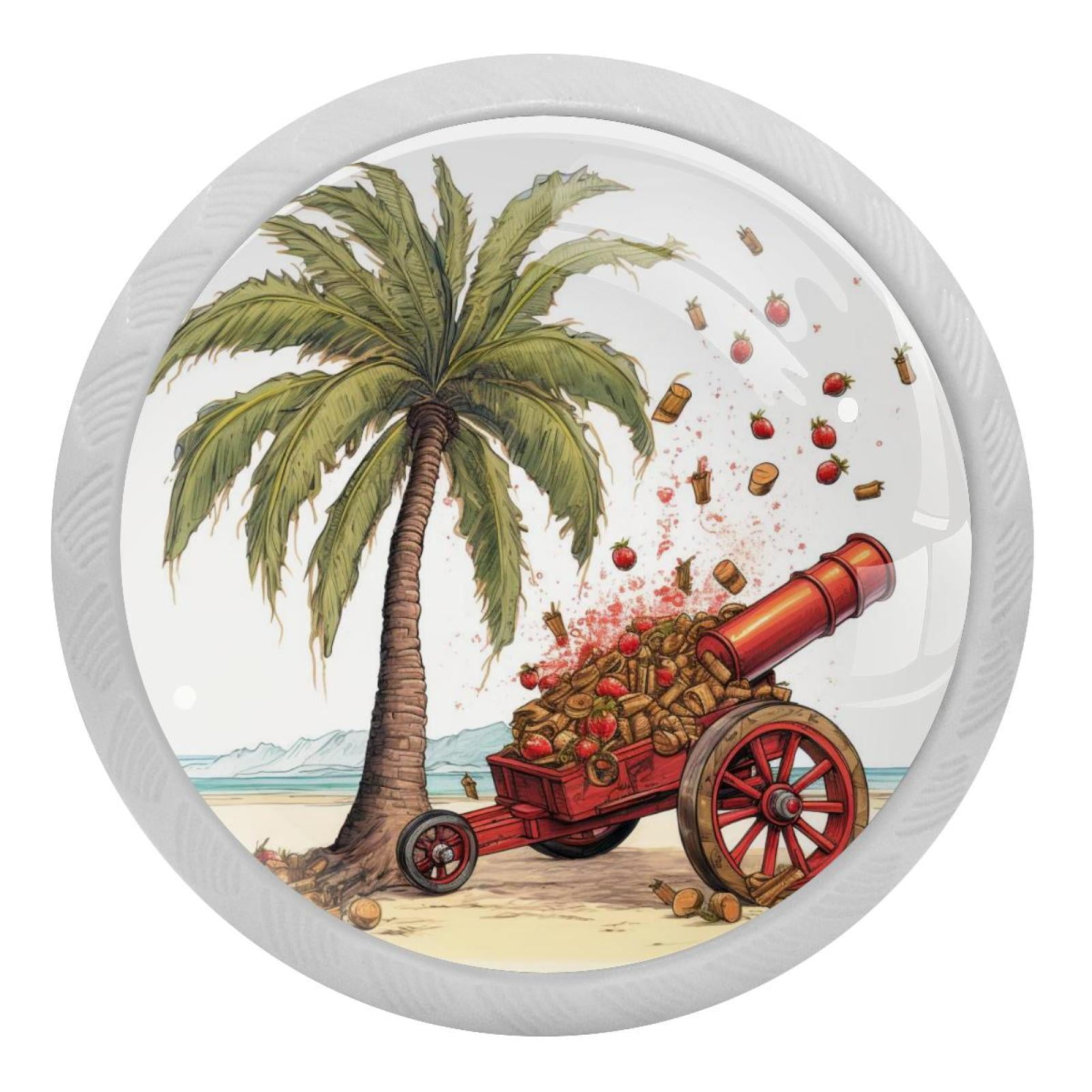 Date Palms Lftar Cannons Pattern 4PCS Cabinet Knobs Pulls Fluorescent ...