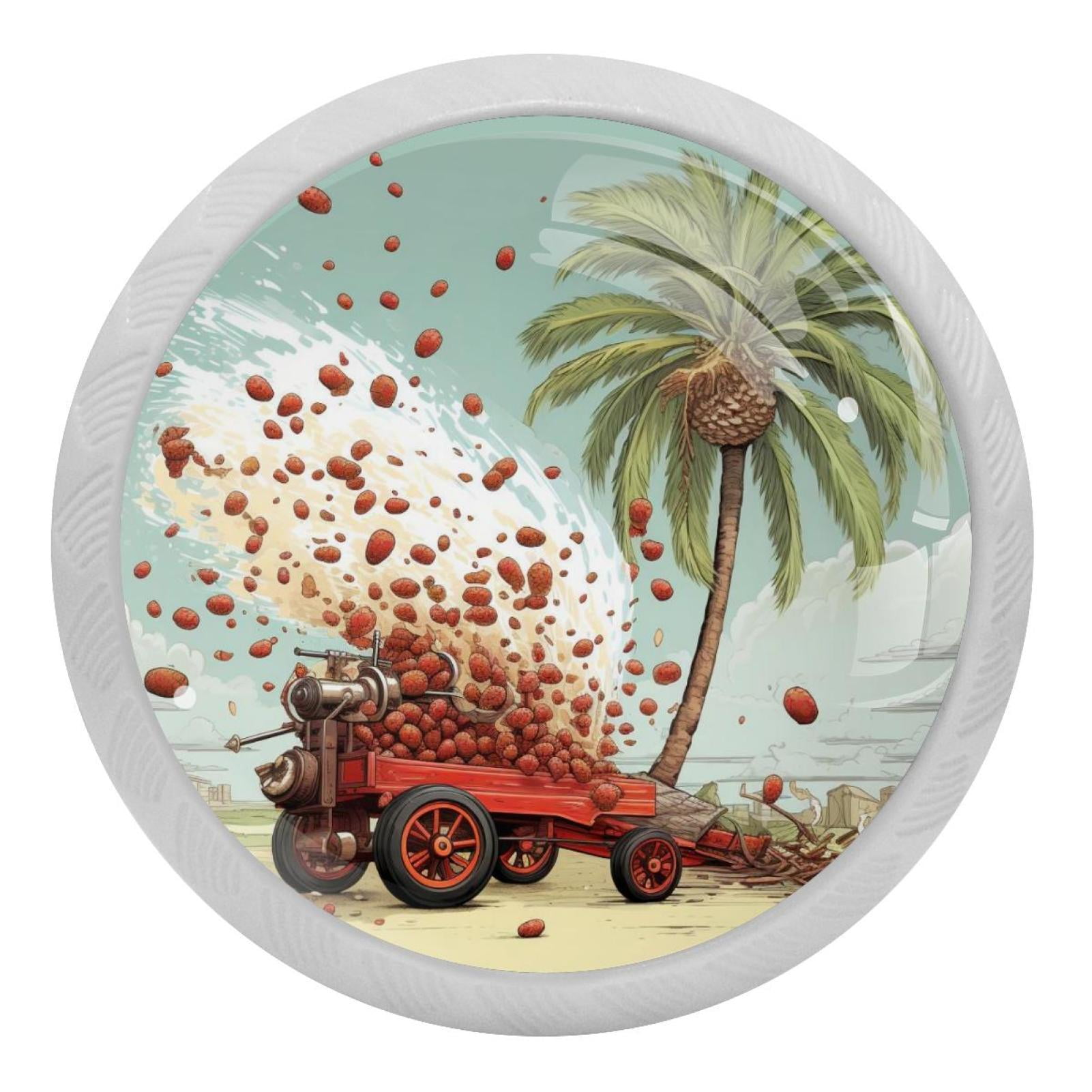 Date Palms Lftar Cannons Pattern 4PCS Cabinet Knobs Pulls Fluorescent ...