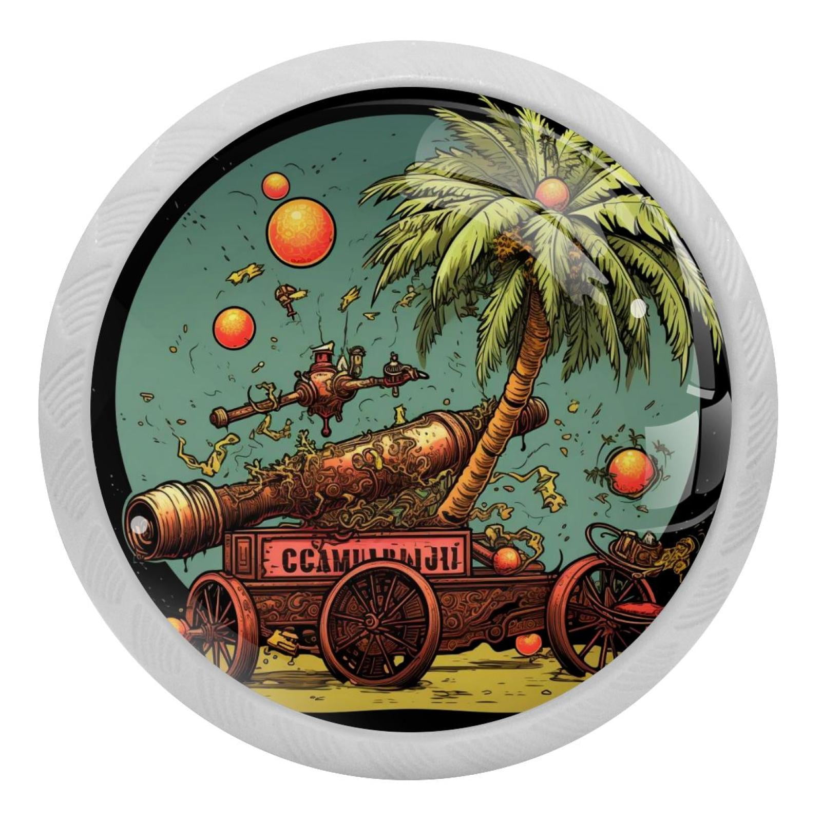 Date Palms Lftar cannons Pattern 4PCS Cabinet Knobs Pulls Fluorescent ...