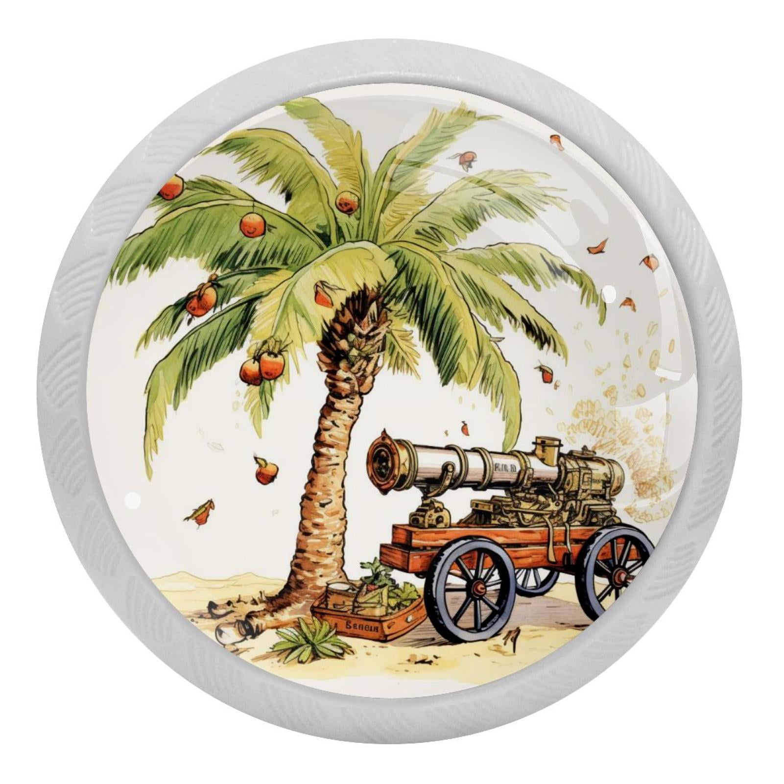 Date Palms Lftar cannons Pattern 4PCS Cabinet Knobs Pulls Fluorescent ...
