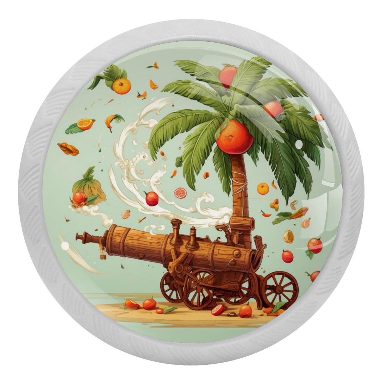 Date Palms Lftar cannons Pattern 4PCS Cabinet Knobs Pulls Fluorescent ...