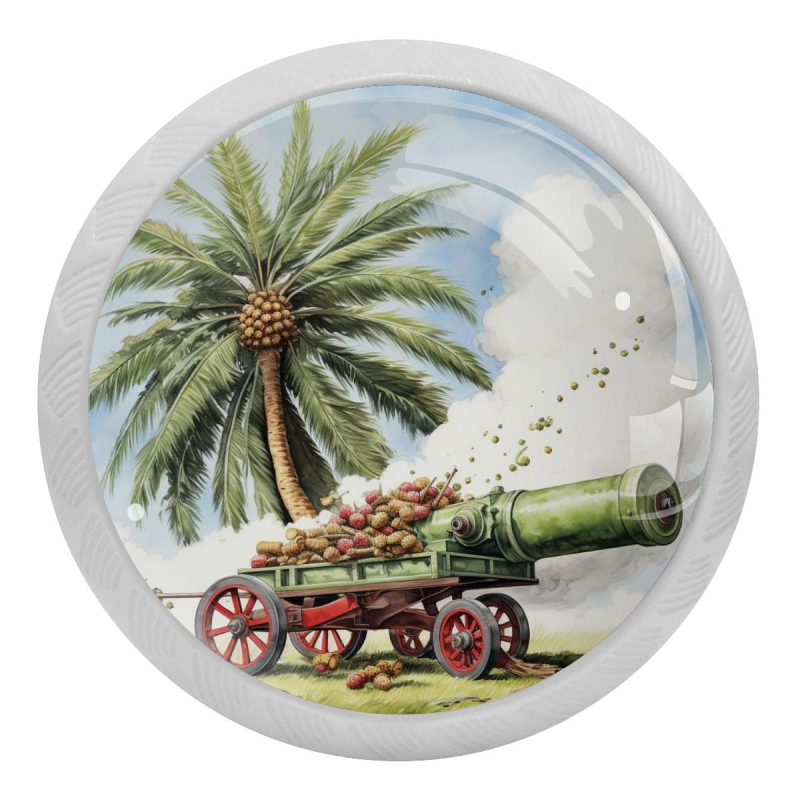 Date Palms Lftar cannons Pattern 4PCS Cabinet Knobs Pulls Fluorescent ...