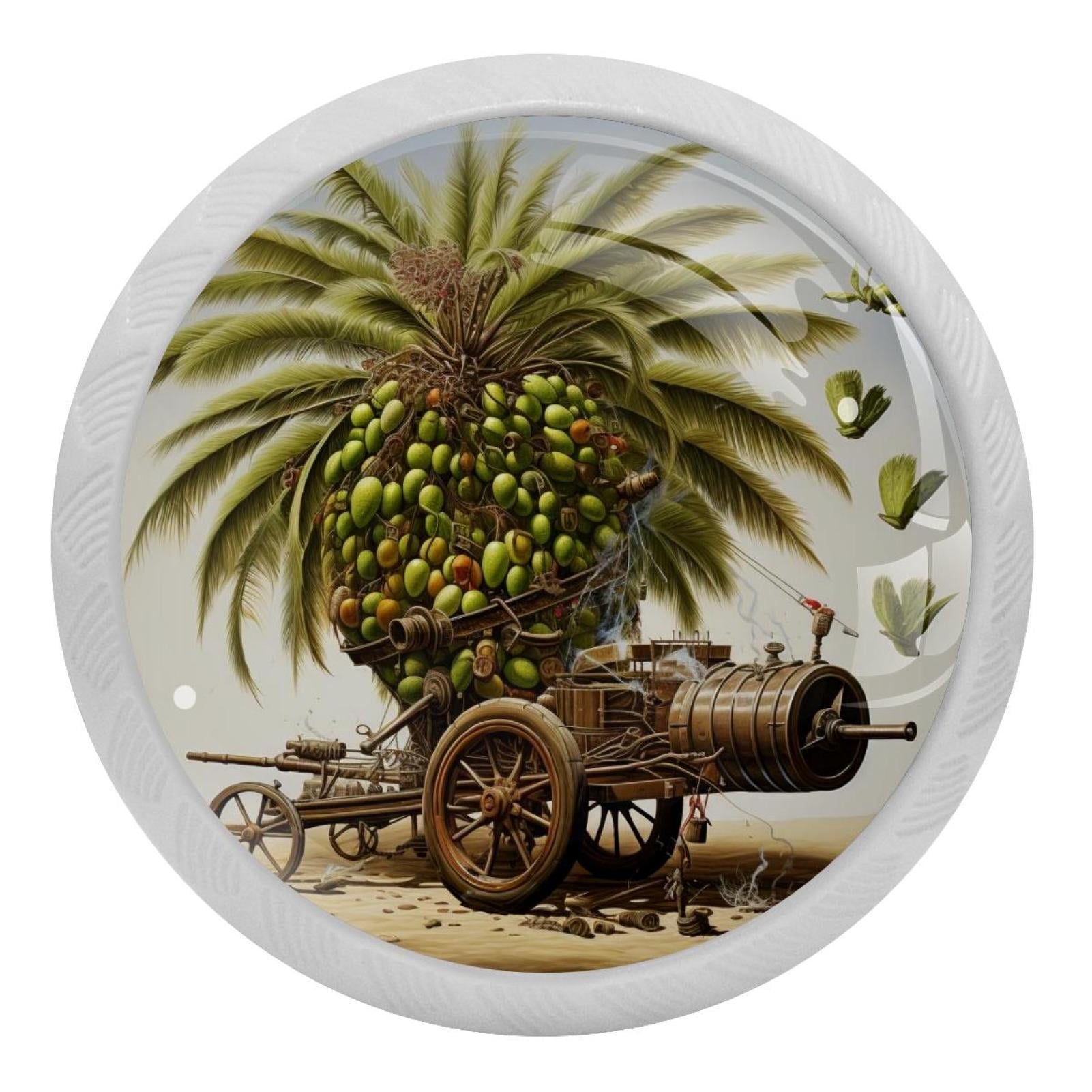 Date Palms Lftar cannons Pattern 4PCS Cabinet Knobs Pulls Fluorescent ...