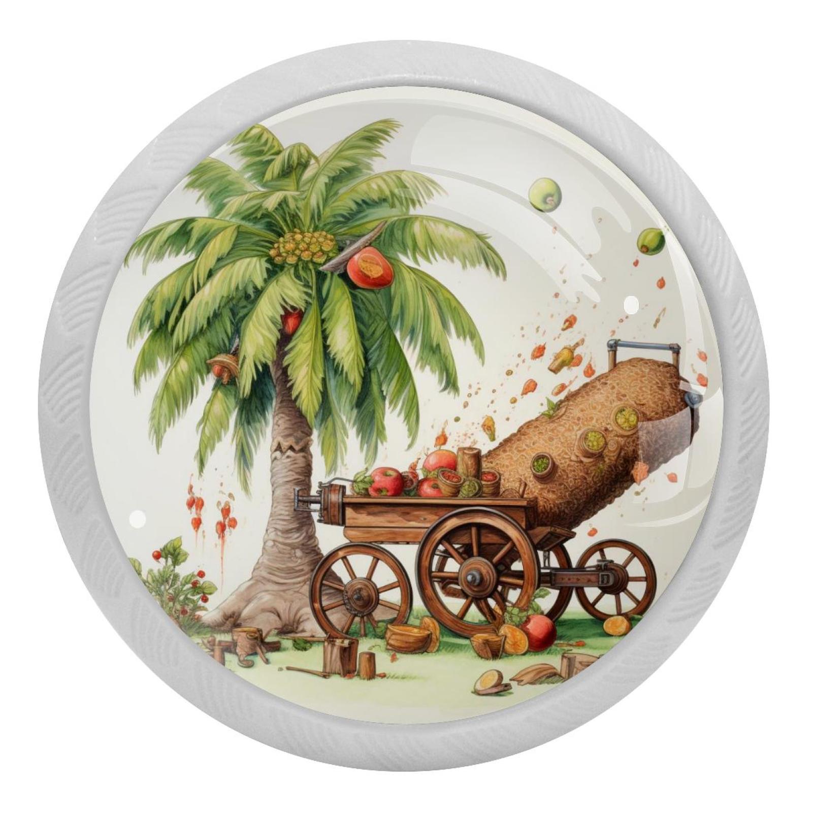 Date Palms Lftar cannons Pattern 4PCS Cabinet Knobs Pulls Fluorescent ...