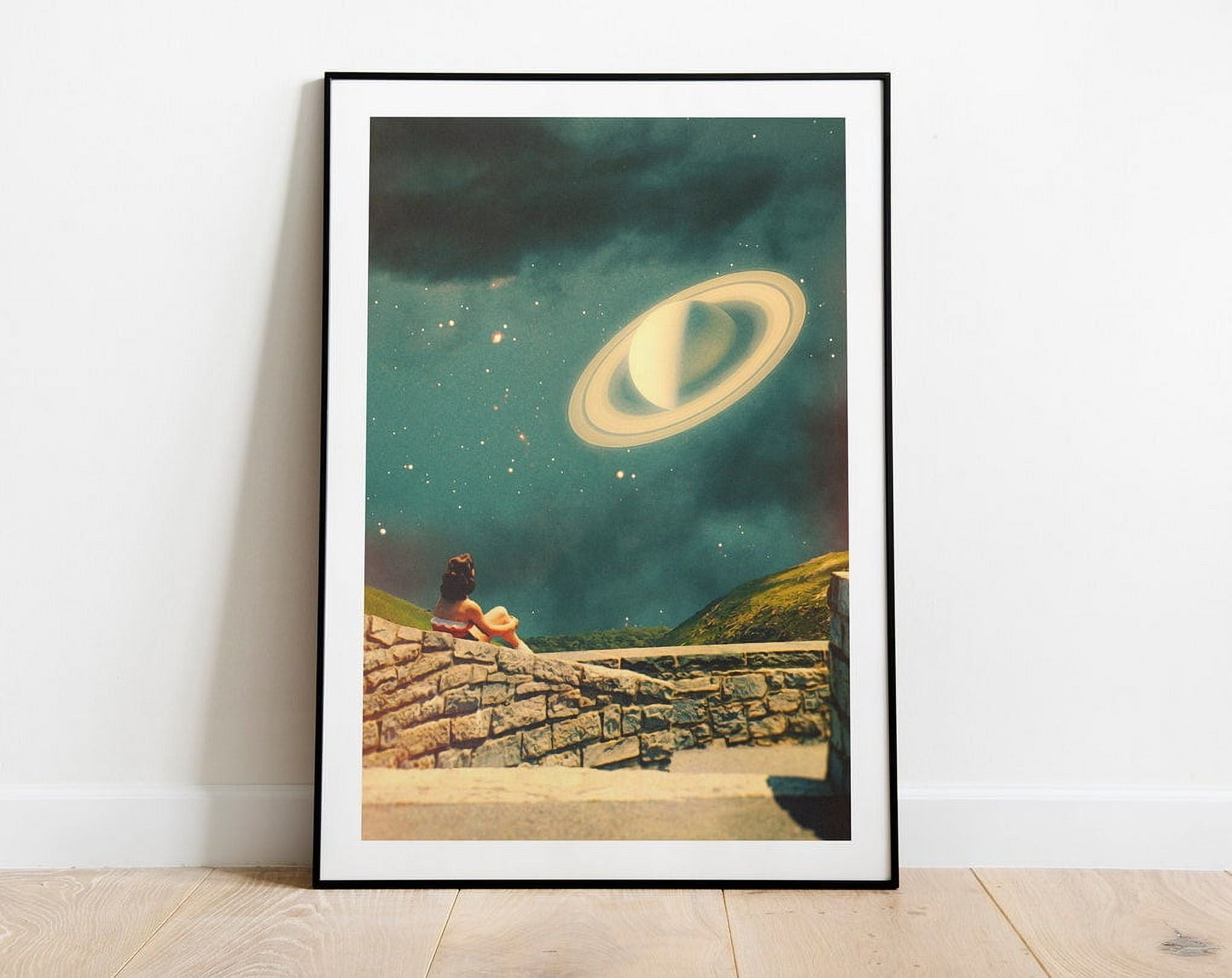 Date With Saturn: Retro Futuristic Space Vintage Collage Art, Scifi ...
