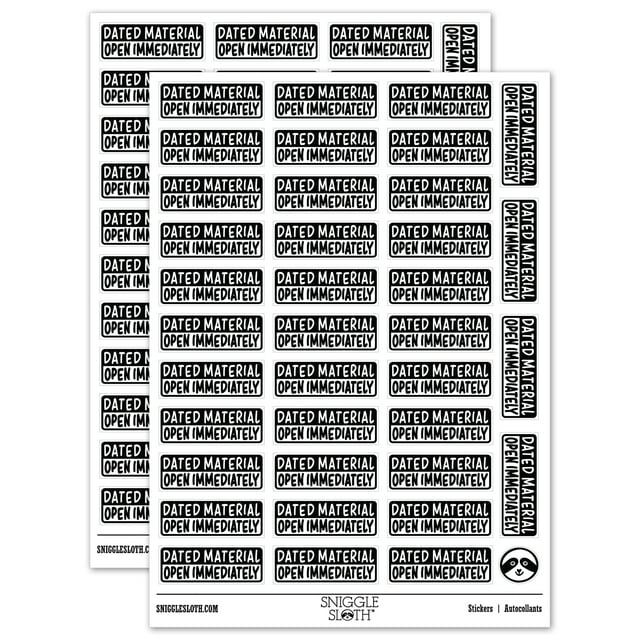 Dated Material Open Immediately Letter Mail Sticker Set - White - Matte ...