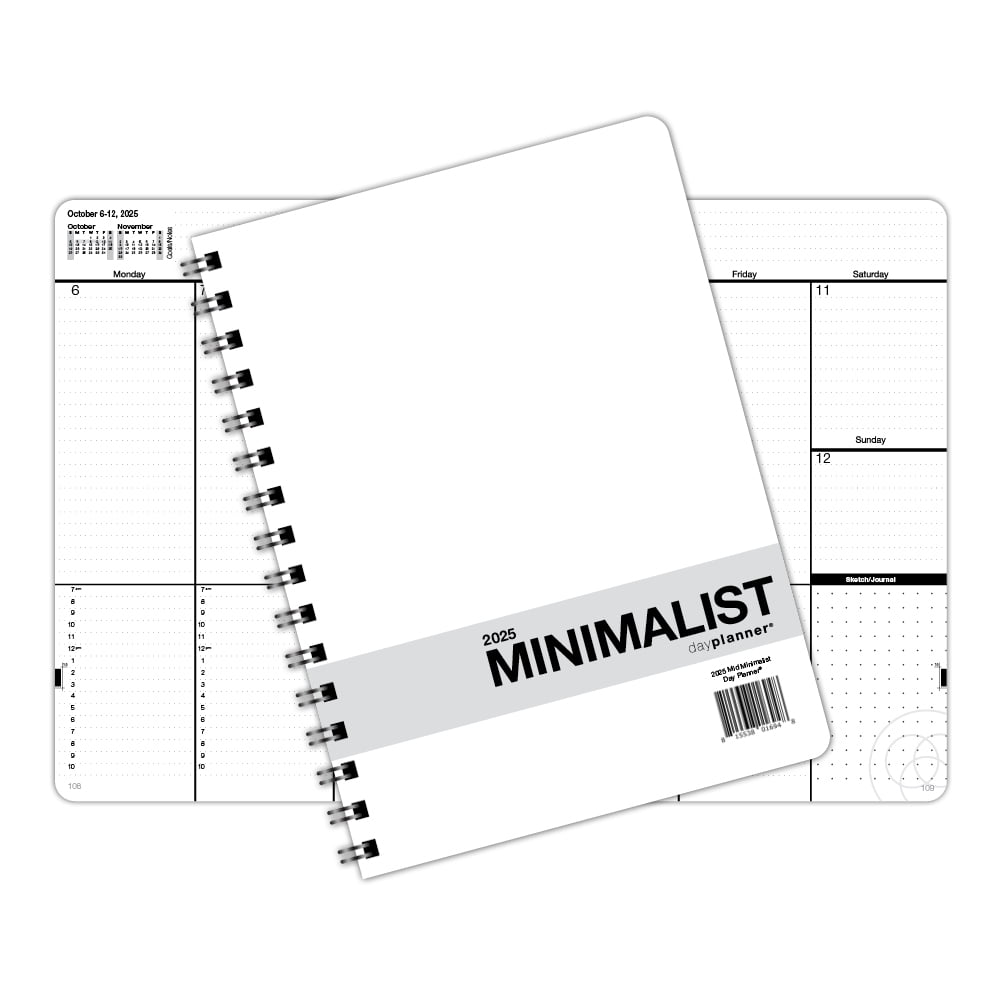 Dated Minimalist DayPlanner - 12 Monthly Calendar Overview, to-do Lists ...