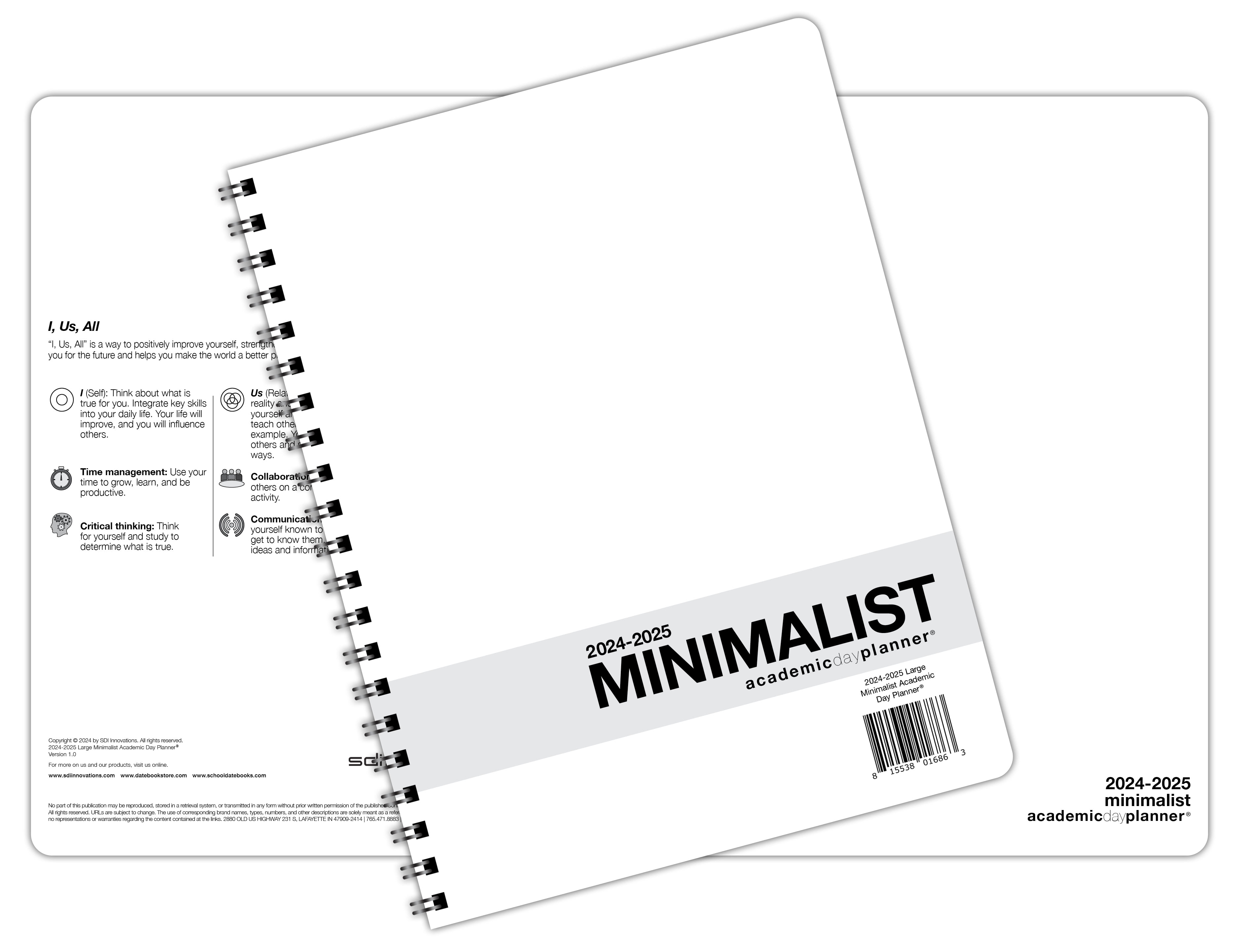 Dated Minimalist DayPlanner - 12 Monthly Calendar Overview, to-do Lists ...