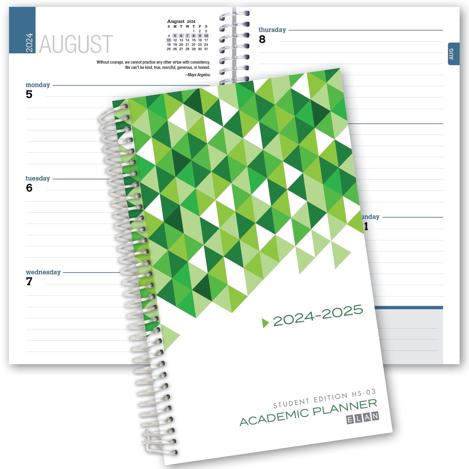 Dated Student Planner Weekly for High School or College (August - July ...