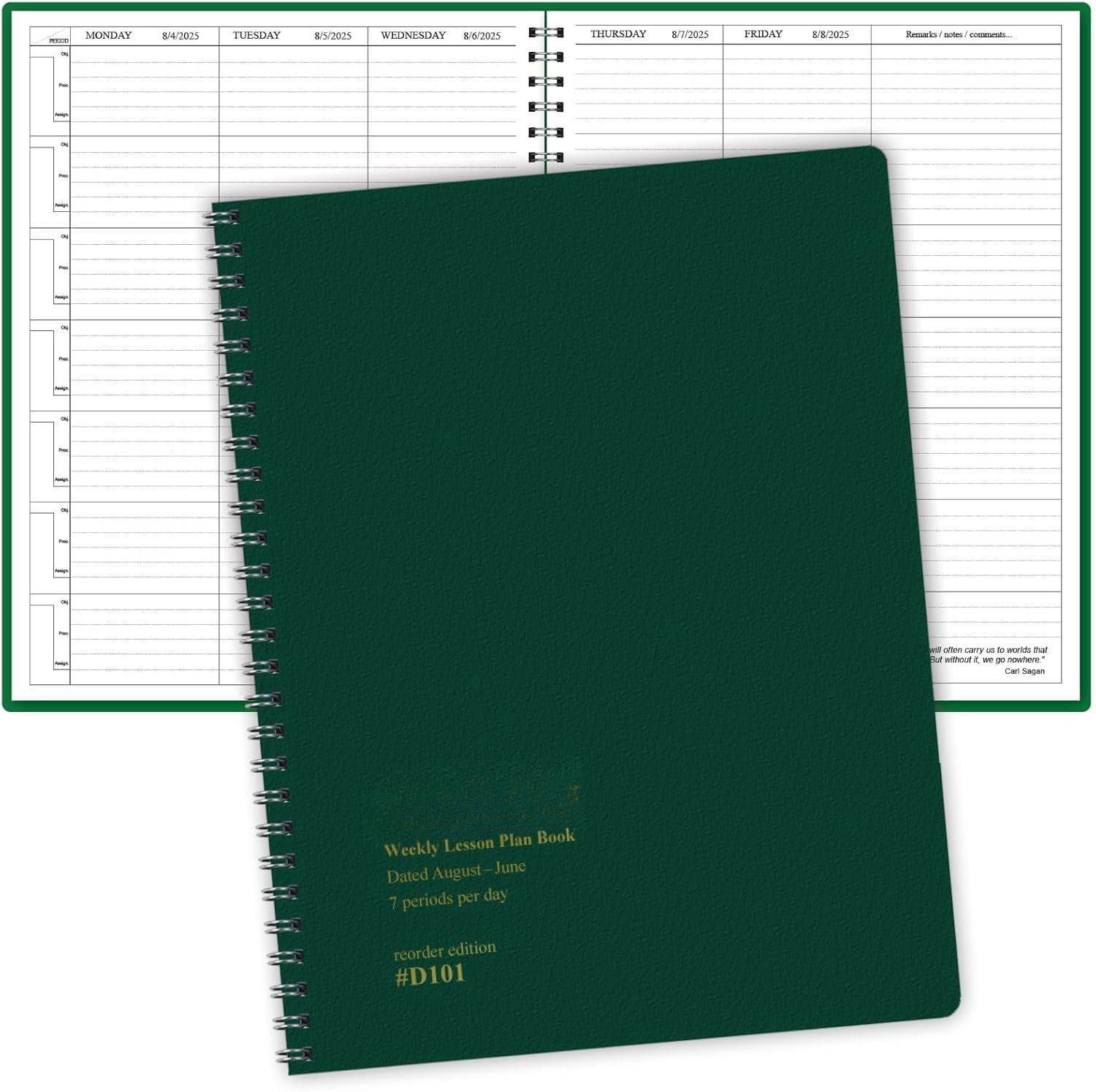 Dated Teacher Lesson Plan 7 Period: Days Horizontally Across The Dated ...