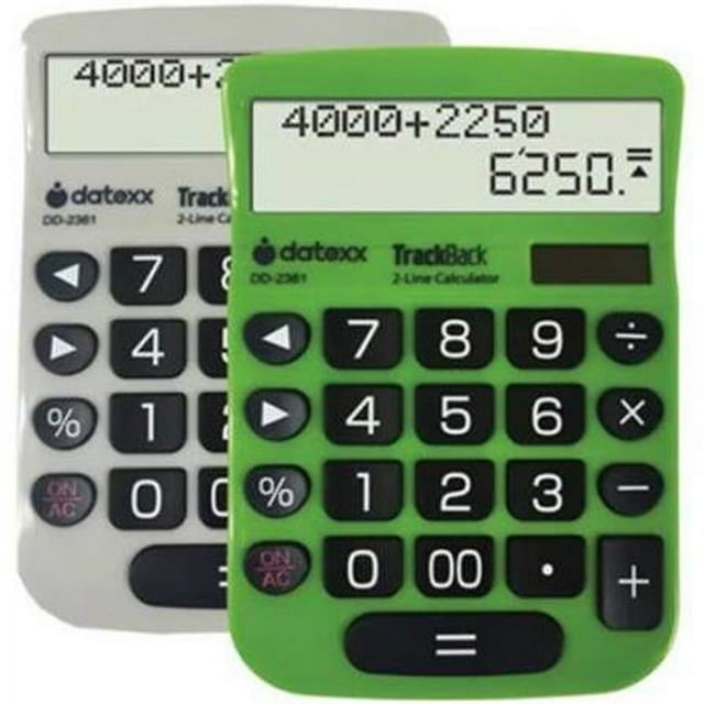 Datexx 2-Line TrackBack Desktop Calculator, 2-Pack - Walmart.com