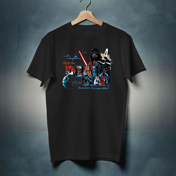 Dath Vader Visit The Death Star Space Illustration Movie Shirt S-5X ...