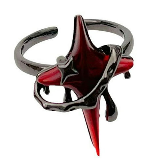 Dating Rings Star Shape Adjustable Finger Rings Gothic Open Rings ...