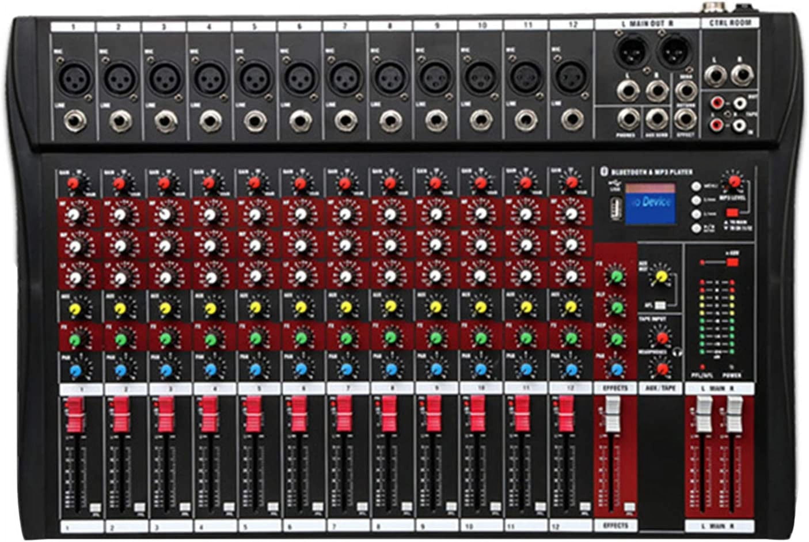 Datingday 12 Channel Audio Mixer with Bluetooth USB PC Recording Input ...