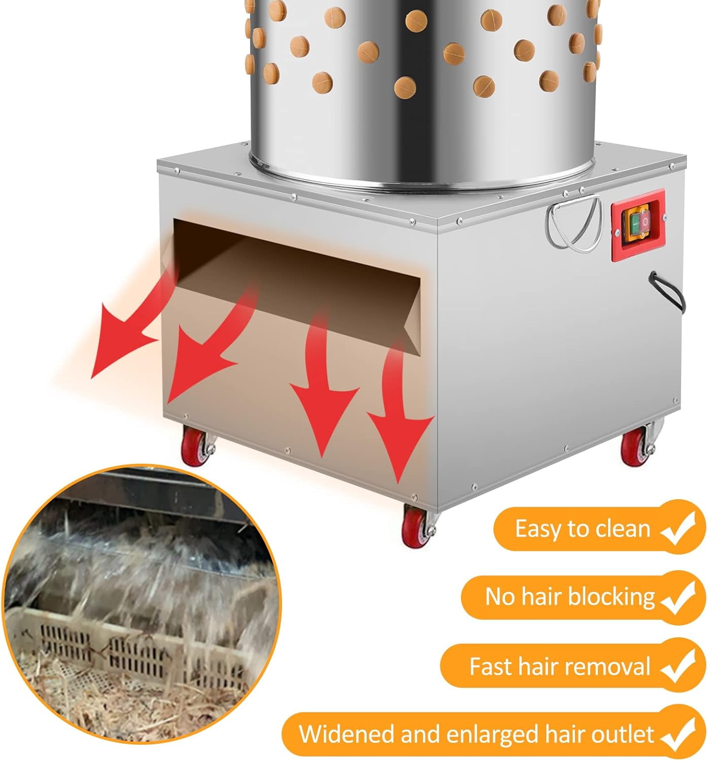 Datingday 20" Chicken Plucker Machine Stainless Steel Poultry Plucker ...