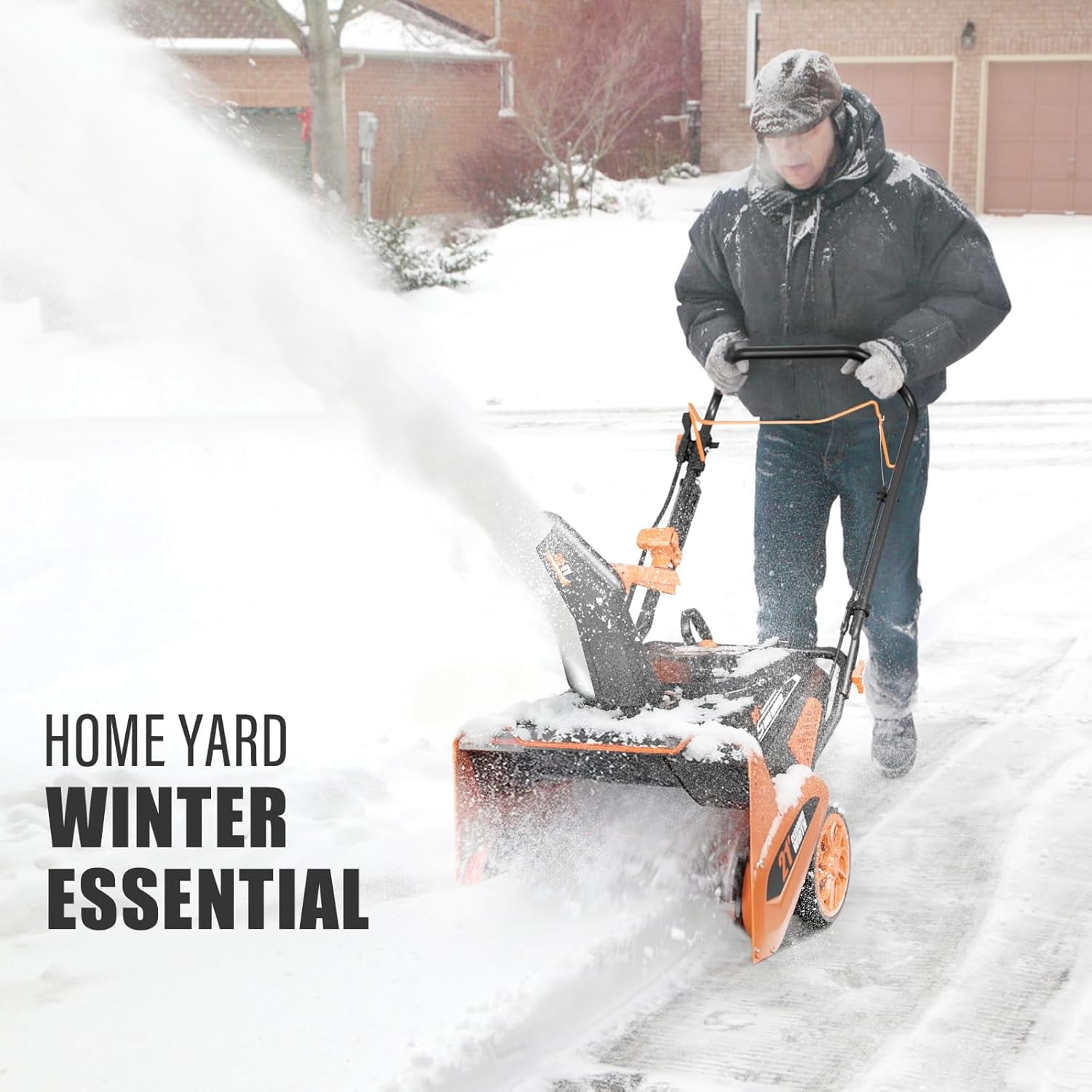 Datingday 212cc 4-Cycle Gas Snow Blower, 21-Inch Single-Stage Snow ...