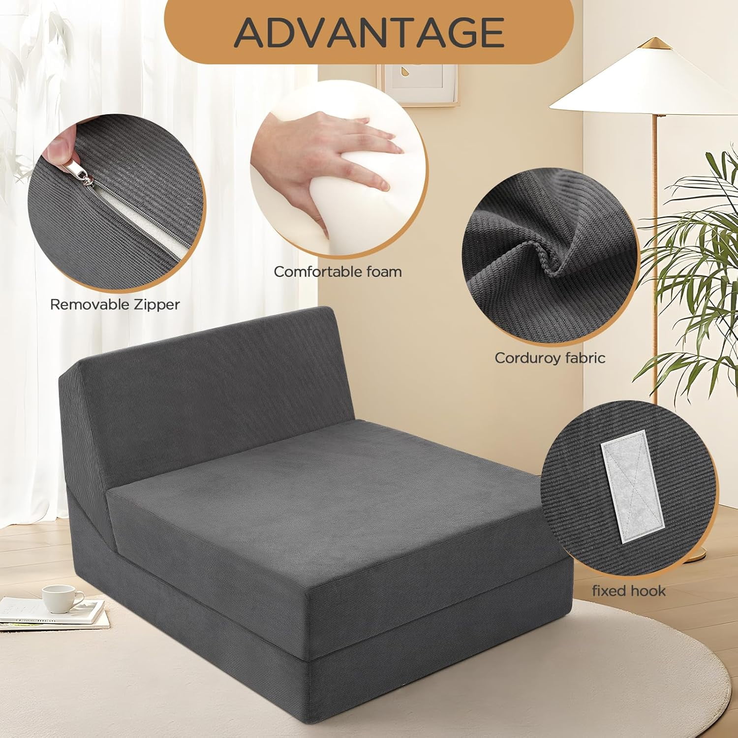 Datingday 3 in 1 Folding Sofa Bed,Convertible Futon Sofa Bed,Foldable ...