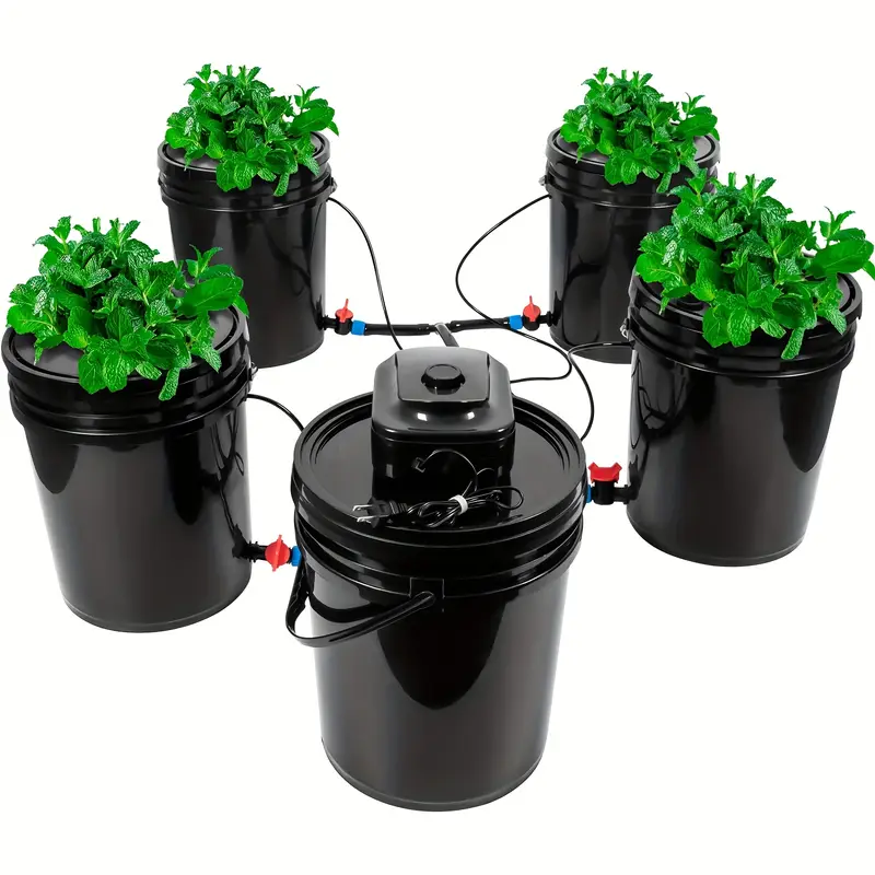 Datingday 4 Buckets DWC Hydroponics Grow System 5 Gallon Deep Water ...