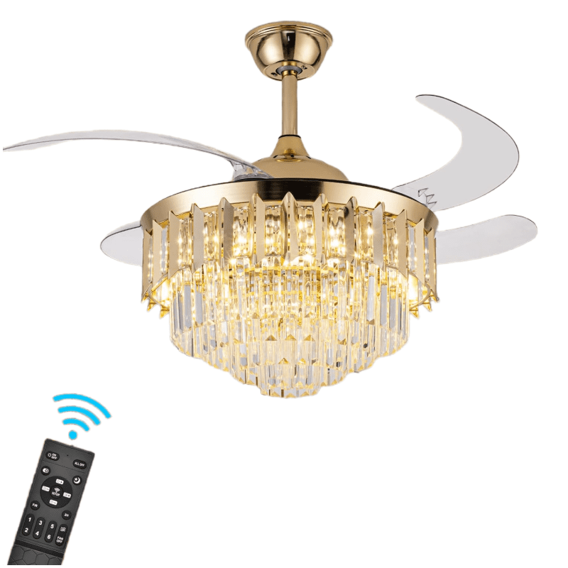Datingday 42 Inch Crystal Ceiling Fans with Lights，Modern Crystal ...