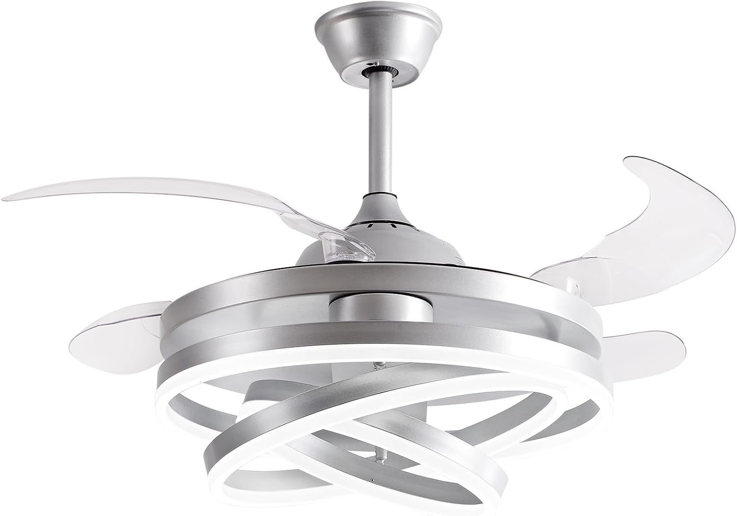 Datingday 42" LED Invisible Ceiling Fan Chandelier,Modern DIY Ceiling ...