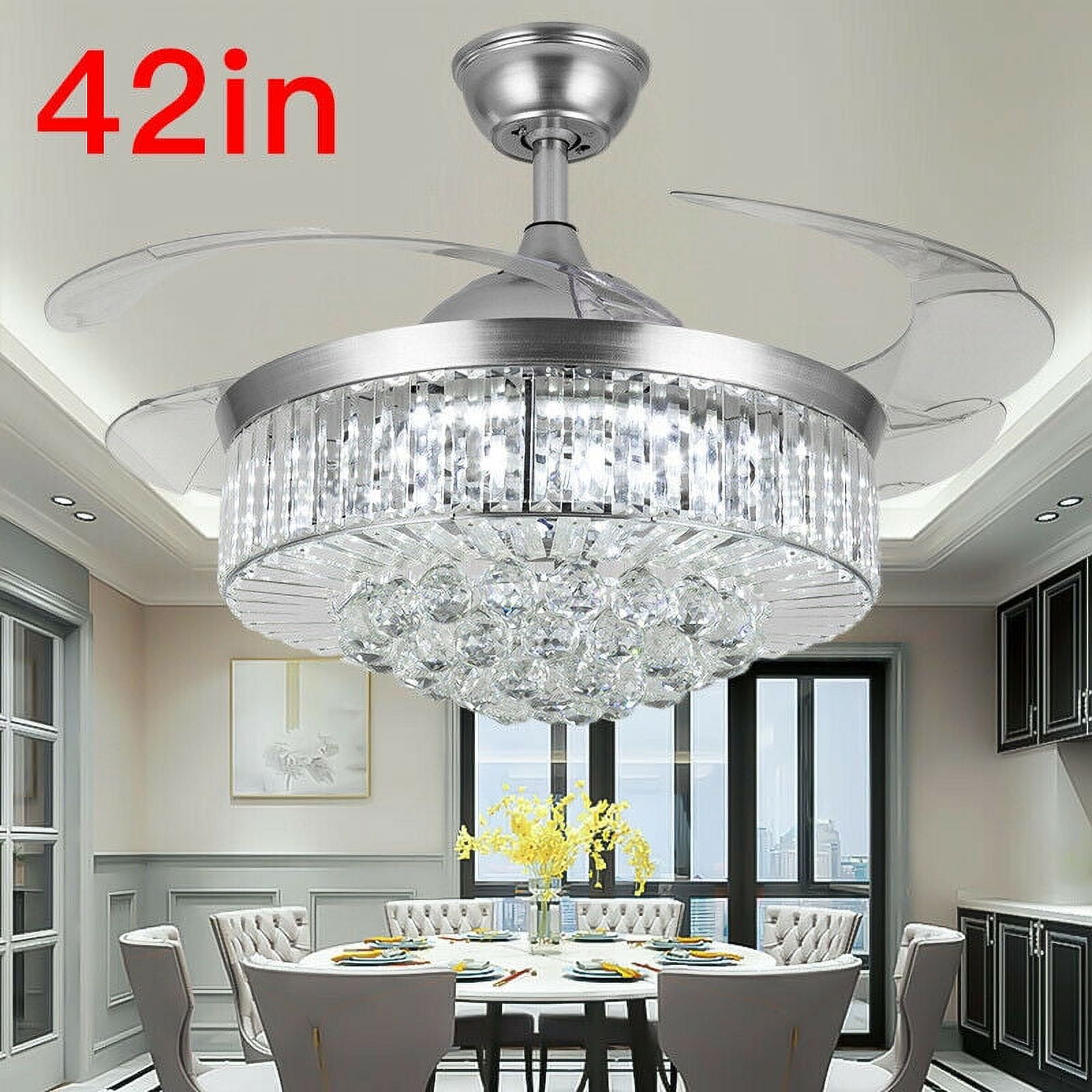 Datingday 42 inch Ceiling Fan with Lights 3 Color 6 Speed Timer ...