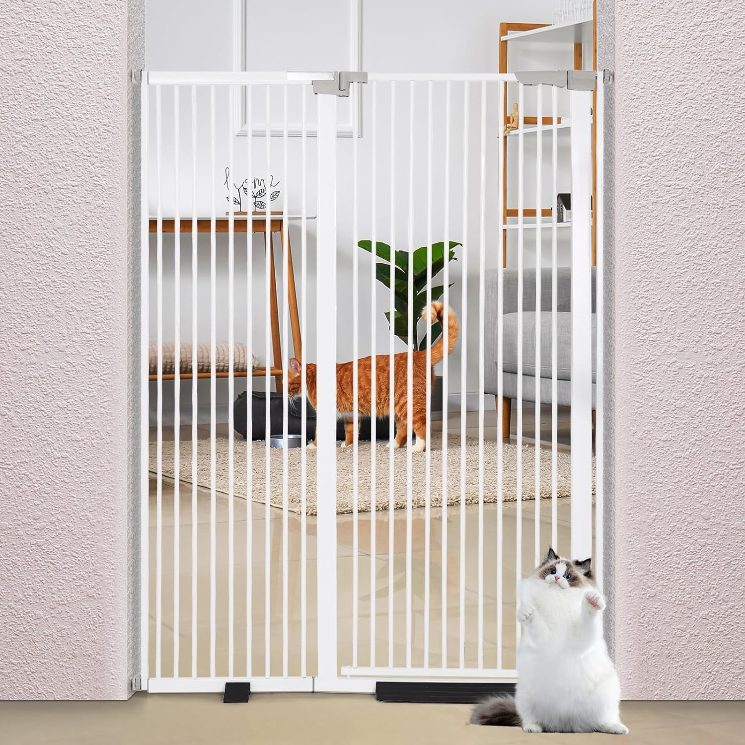 Datingday 59.1" Extra Tall Cat Gate,Cat Gate for Doorway with Safety ...