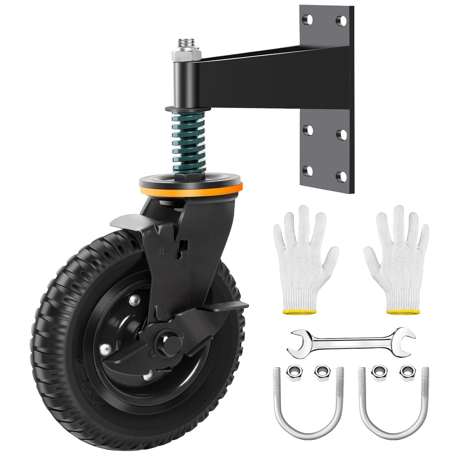 Datingday 8 inch Fence Gate Wheels with Brake for Metal Tube Gate Swing ...