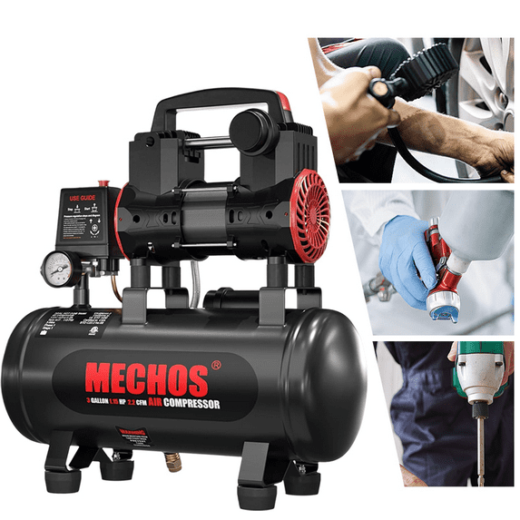 Datingday Air Compressor, 3 Gallon Steel Tank, 1.15HP 2.2 CFM@90 PSI ...