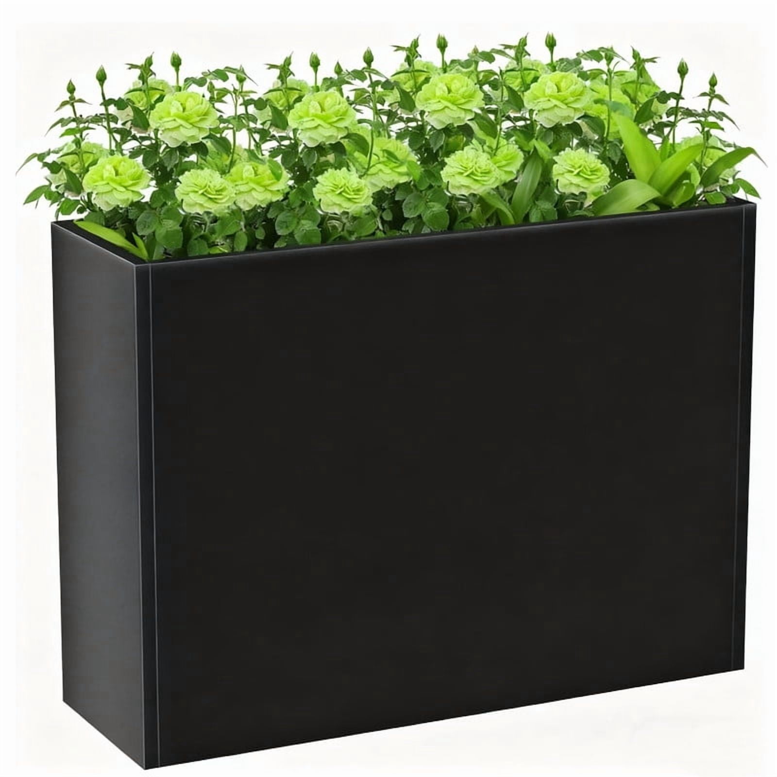 Datingday Heavy Duty Tall Black Metal Planter Box with Removable ...