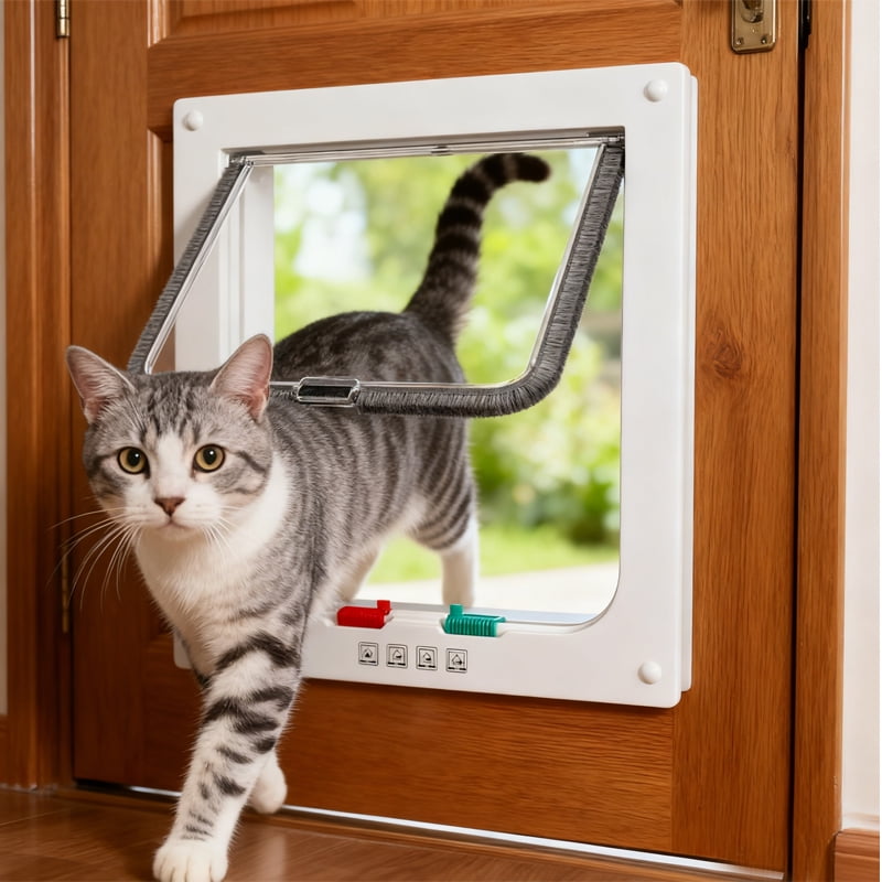 Datingday Weatherproof 4-Way Locking Pet Door for Windows & Doors – 11 ...