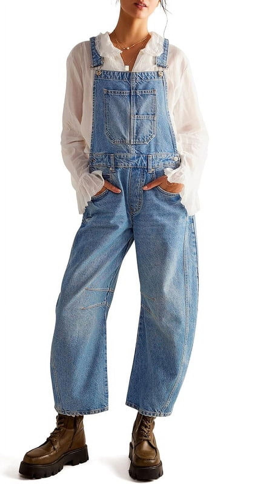 Womens Overalls Denim LONGBIIDA Women's Denim Overalls - Barrel Wide ...