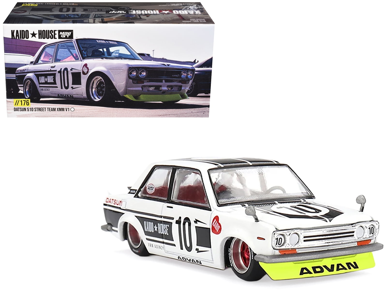 Datsun 510 Street #10 "Team XMM V1" White with Black Stripes "Kaido ...