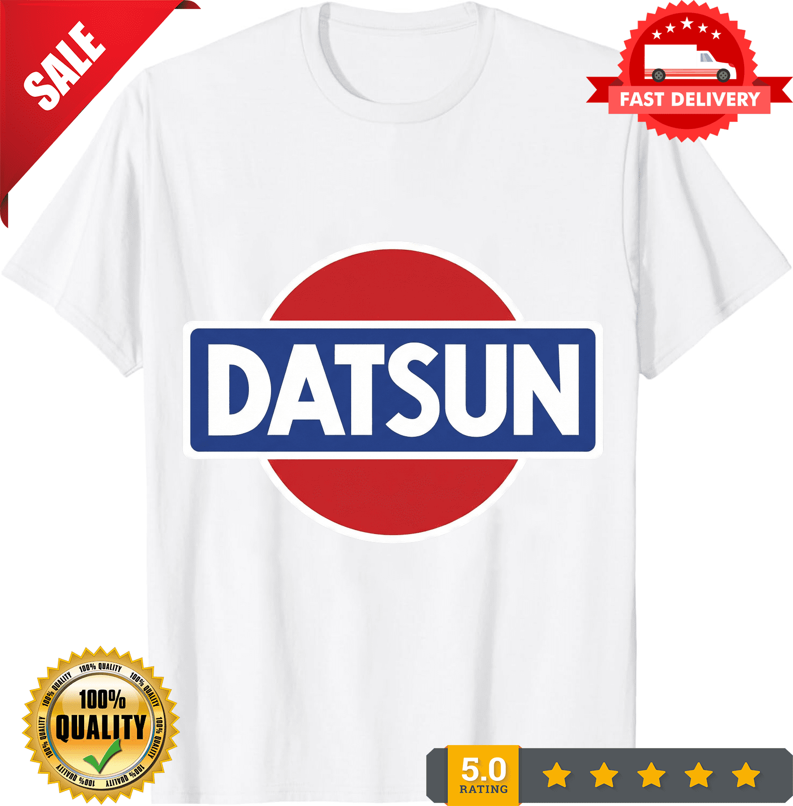 Datsun Black Retro Logo T-Shirt New! S-5XL Tee 240z 260z 280z ZX 510 ...