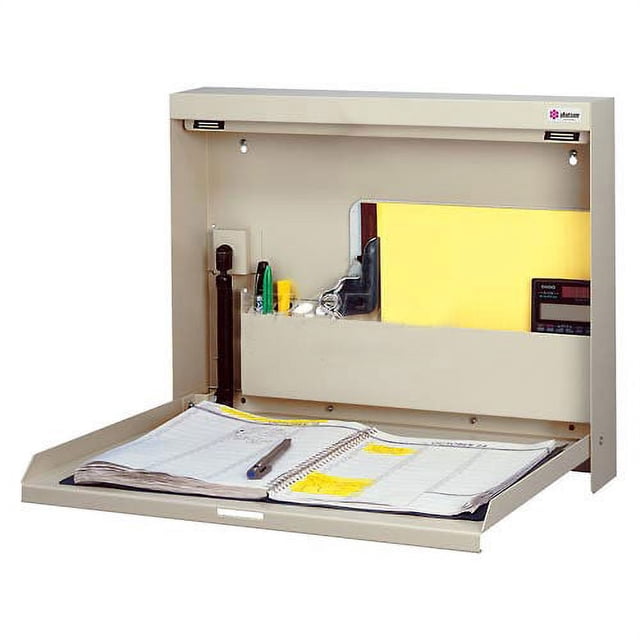 Datum Filing Systems 249457WH Fold-Up Desk-Non-Locking, Bone & White ...