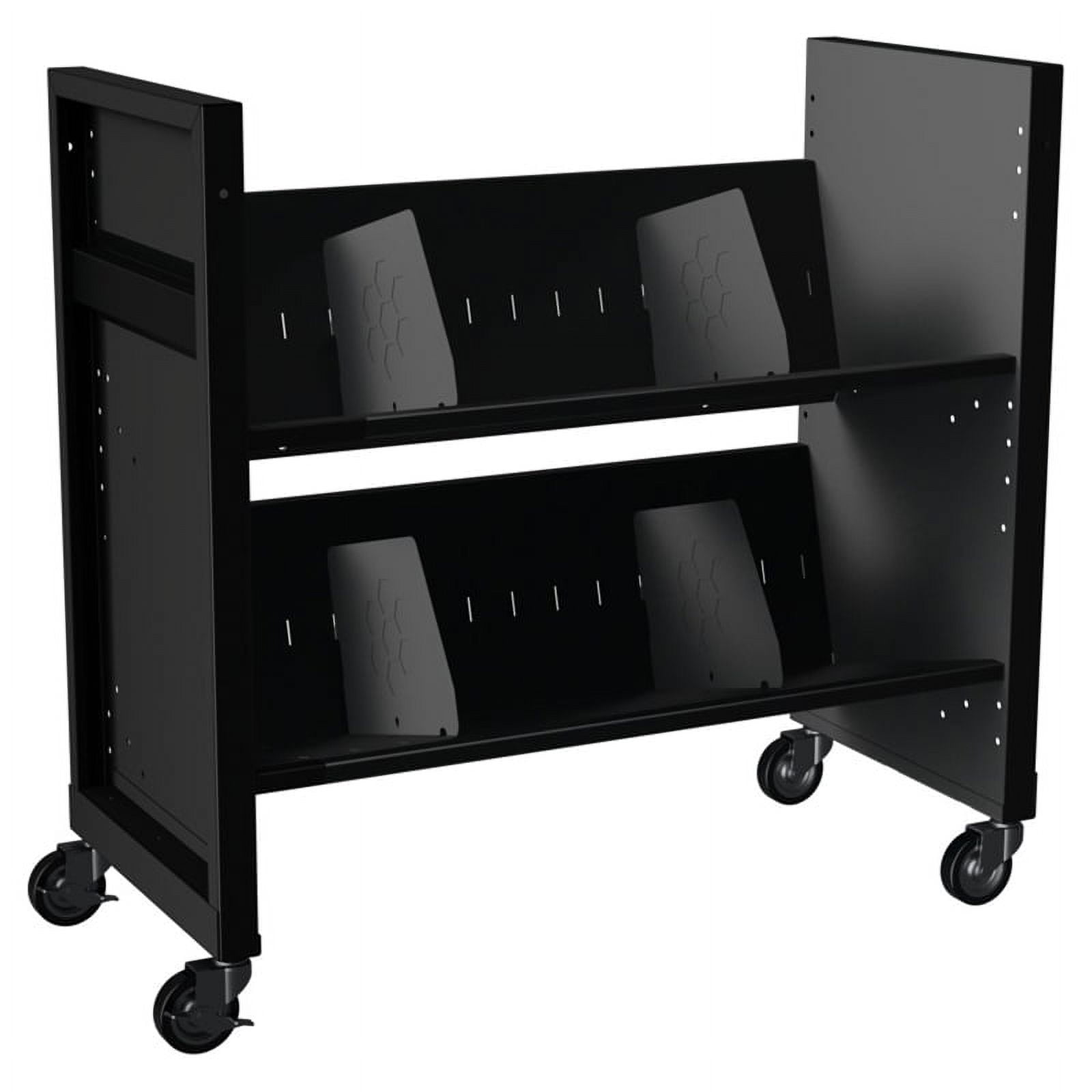 Datum Storage Solutions Traditional Steel Metal Mini File Cart in Black ...