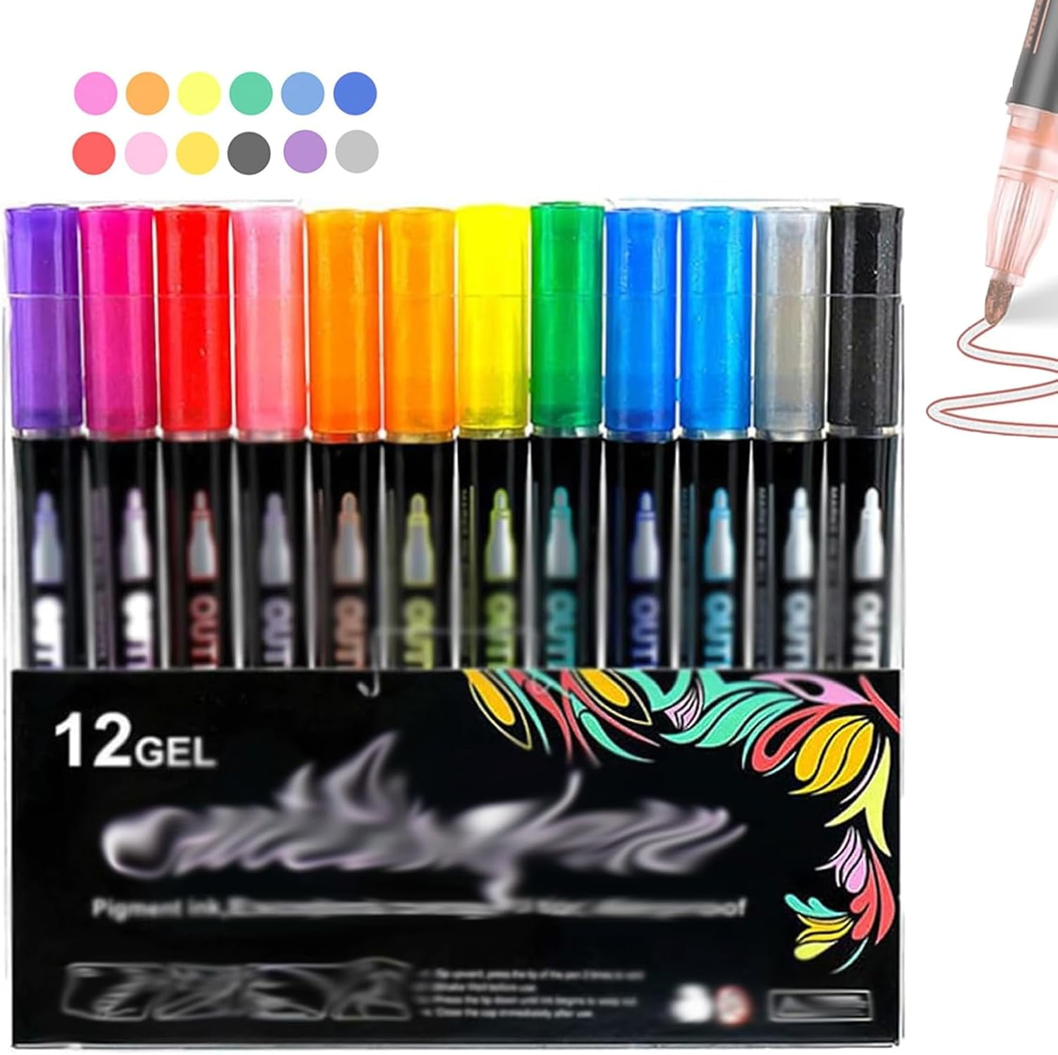 Datumdeem Graffiti Pens, 8/12/24/36/48-Color Coloring Lightstick ...