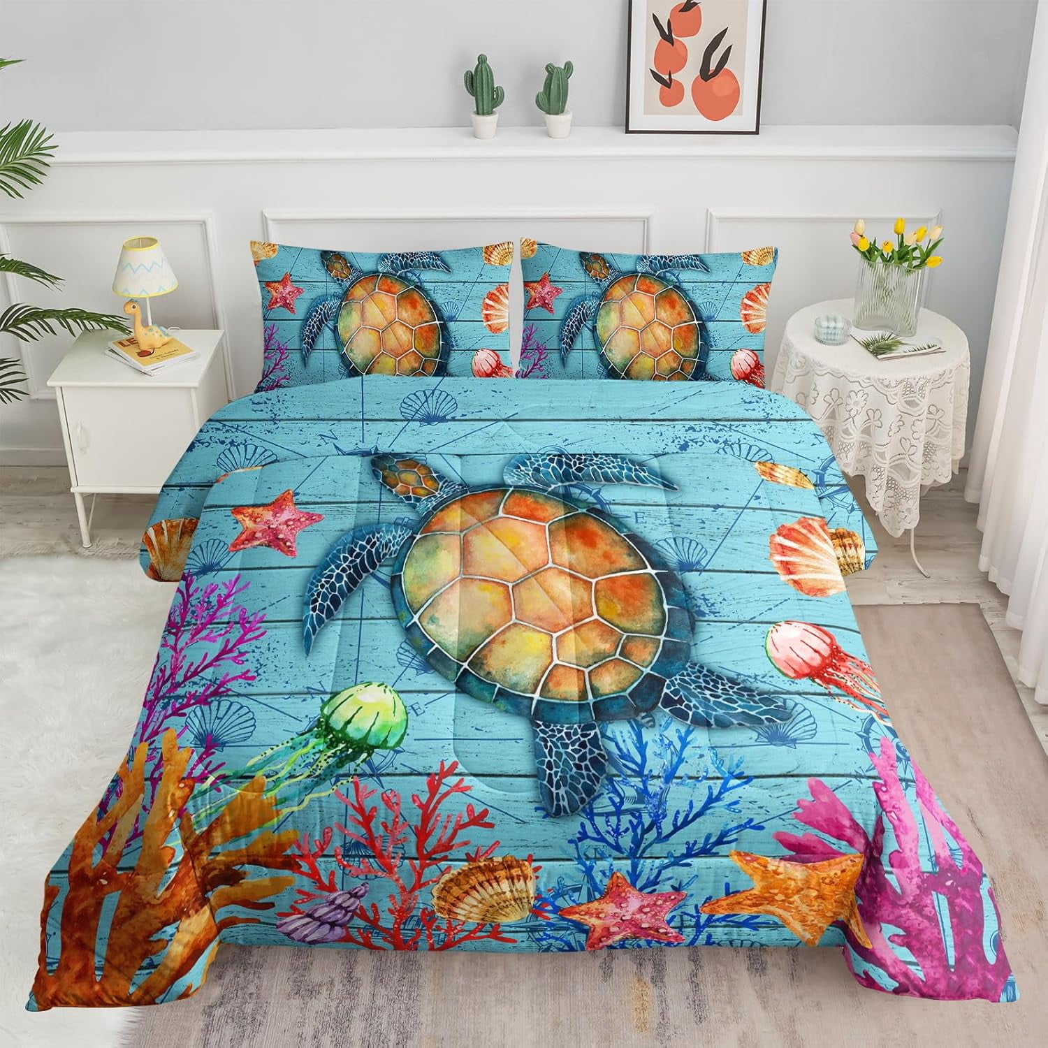 Datura home Kids Comforter Set Astronaut Space Rocket Printed Pattern ...