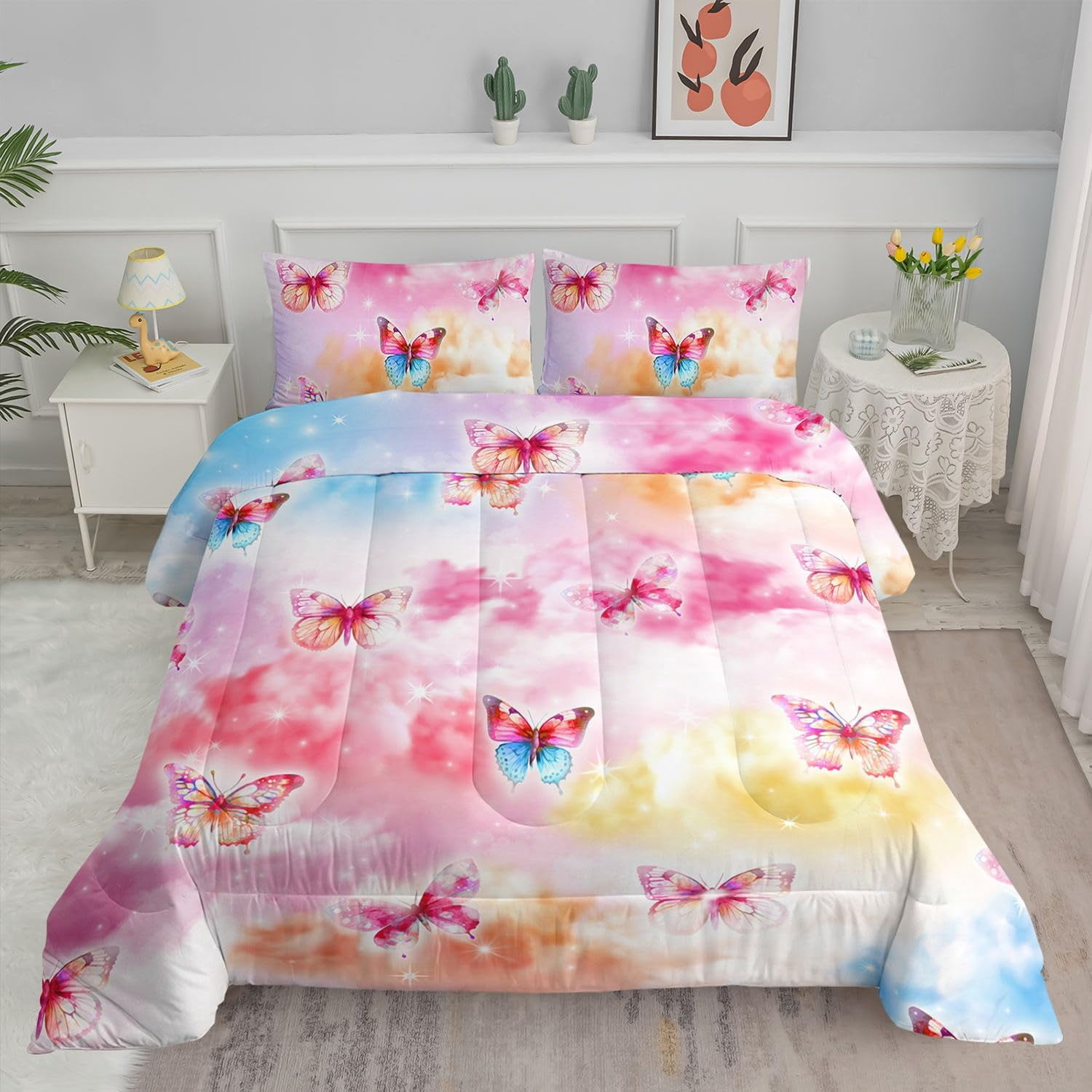 Datura home Space Butterfly Kids Comforter Bedding Set for Boys Girls ...