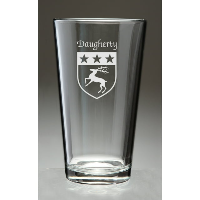 Daugherty Irish Coat of Arms Pint Glasses - Set of 4 (Sand Etched ...
