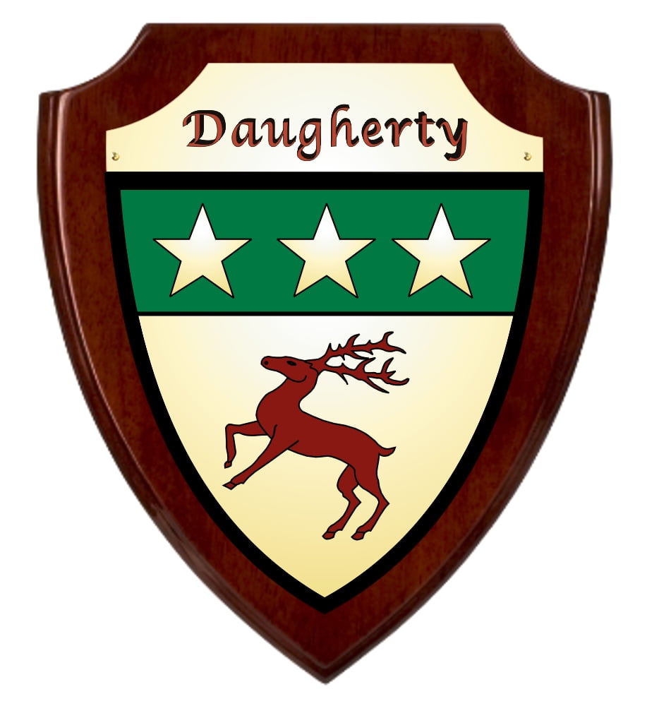 Daugherty Irish Coat of Arms Shield Plaque - Rosewood Finish - Walmart.com