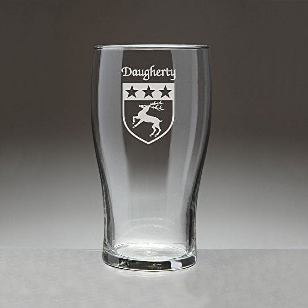 Daugherty Irish Coat of Arms Tavern Glasses - Set of 4 (Sand Etched ...