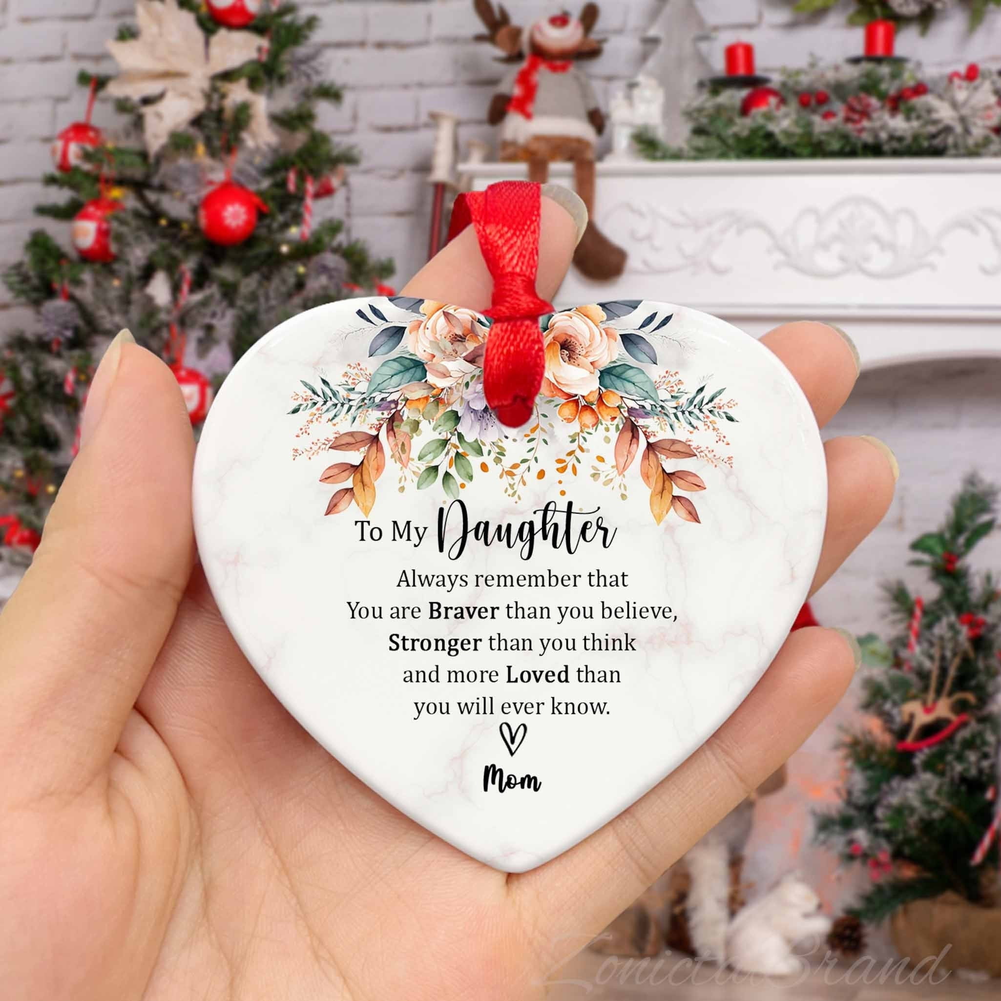 Daughter 2D Flat Ornament 2025 Gift from Mom/Dad Christmas Keepsake for ...