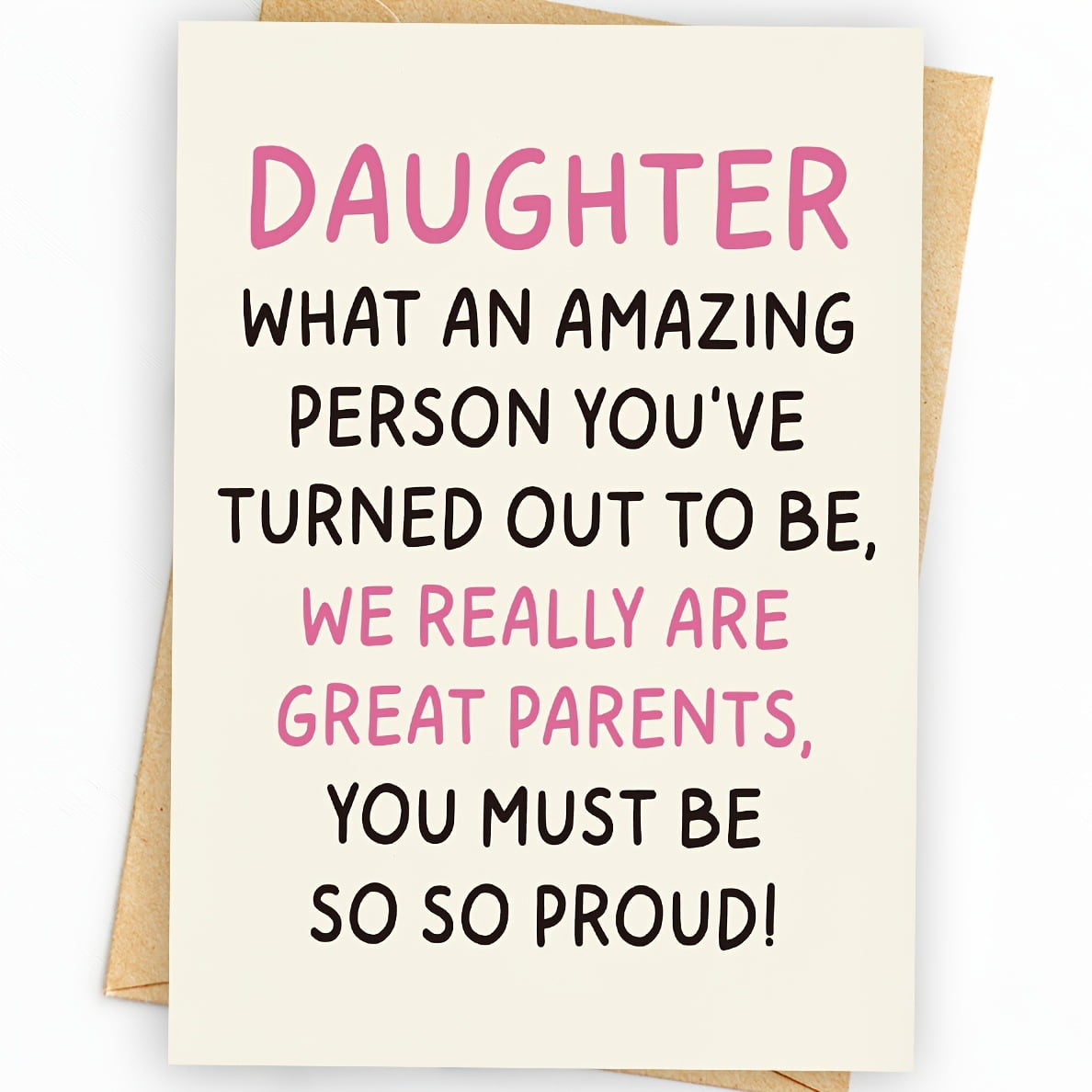 Daughter Appreciation Greeting Card - Heartfelt Message with Matching ...