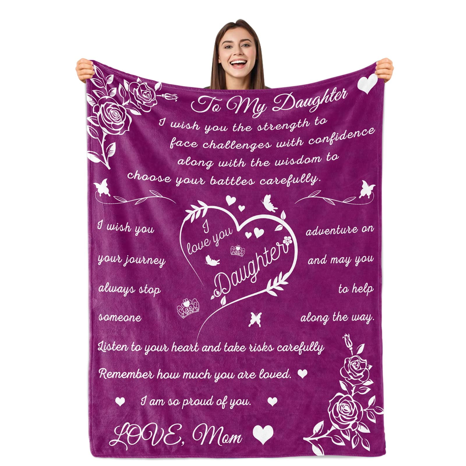 Daughter Blanket, Daughter Blankets From Mom Dad, Birthday Christmas ...