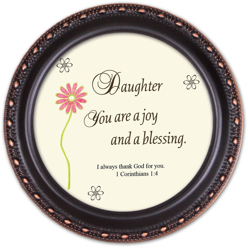 Daughter Cottage Garden Inspirational Distressed Black Tiny Round ...