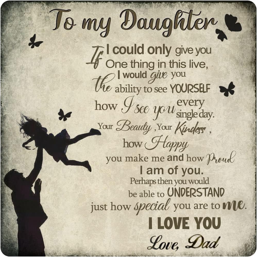 To my Daughter From Dad Metal Tin Sign,Birthday Gifts For Daughter,Kids ...