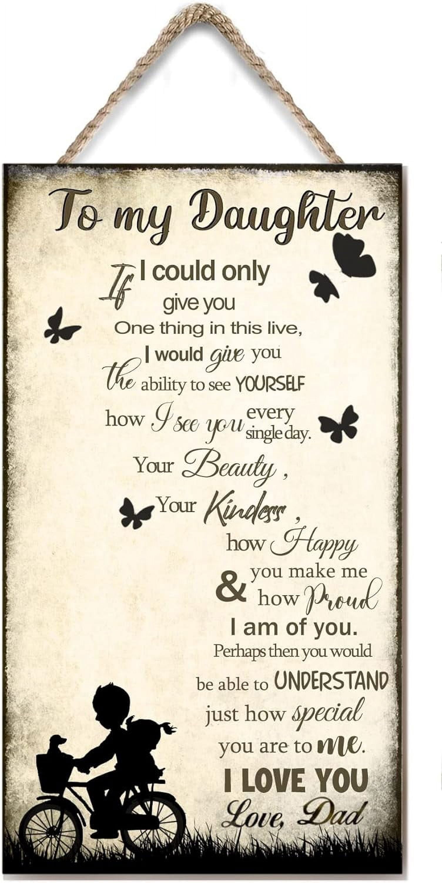 to My Daughter from Dad Vintage Wooden Sign,Birthday Gifts for Daughter ...