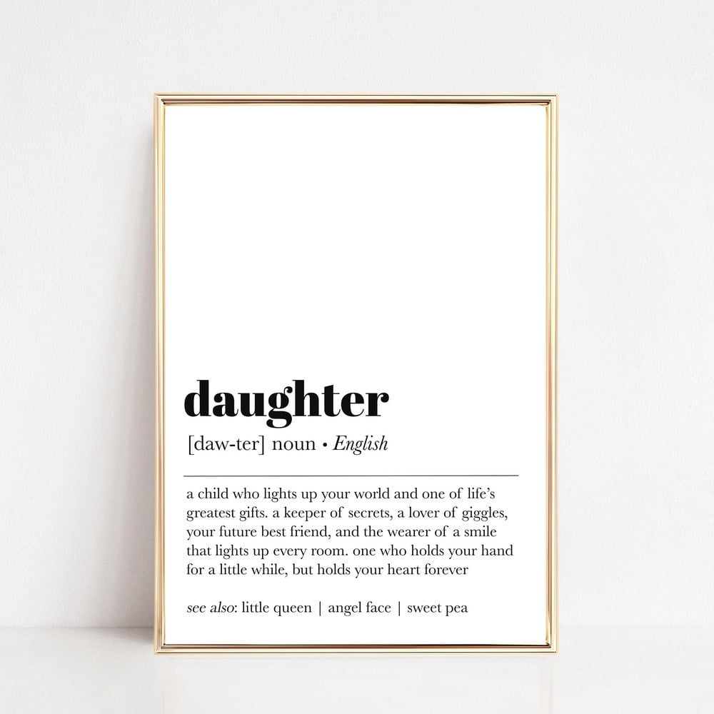 Daughter Definition Print, Gifts, Gift Her, Gift Daughter, Family Print ...