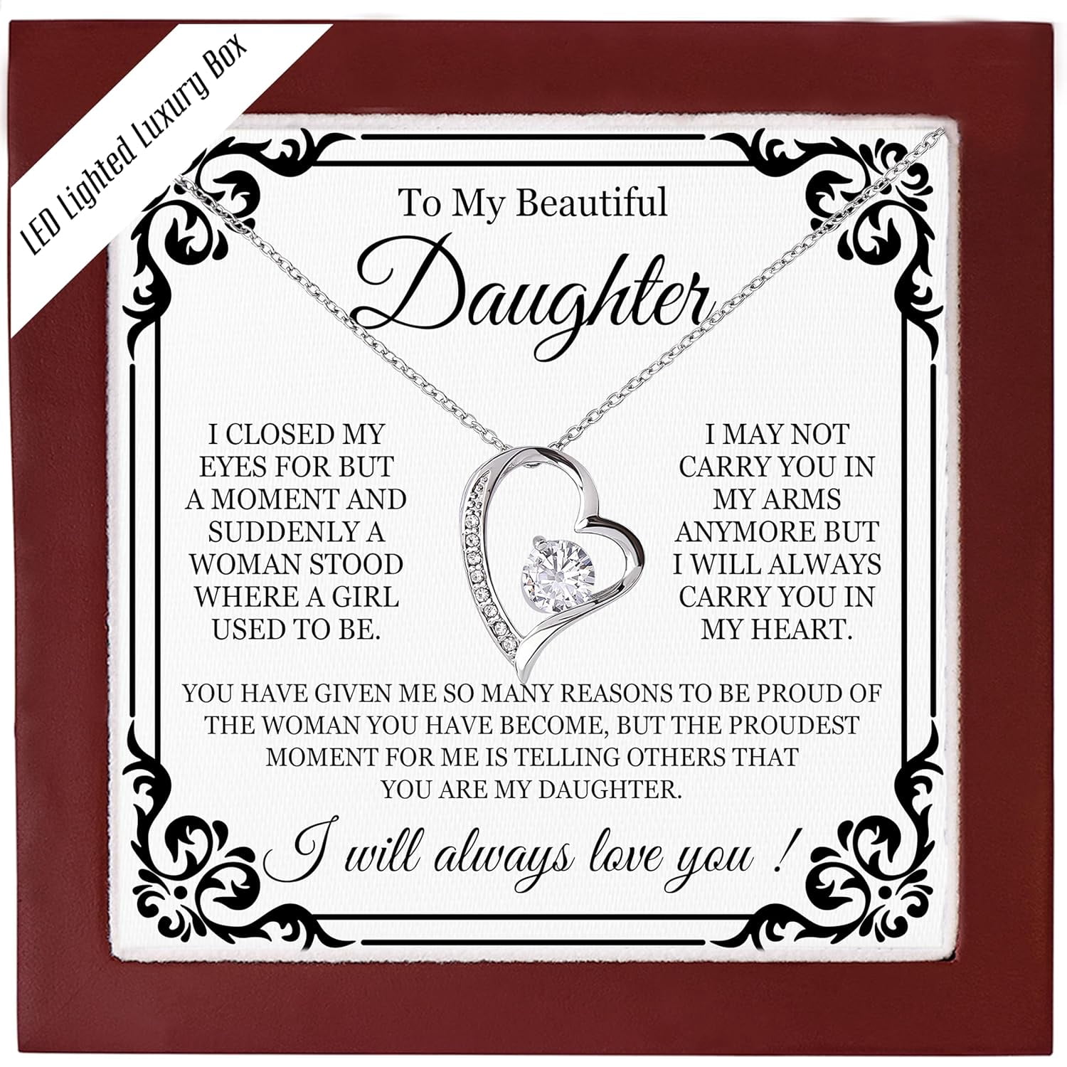 Daughter From Dad Or Mom - Birthday Message Card And Box With Forever ...