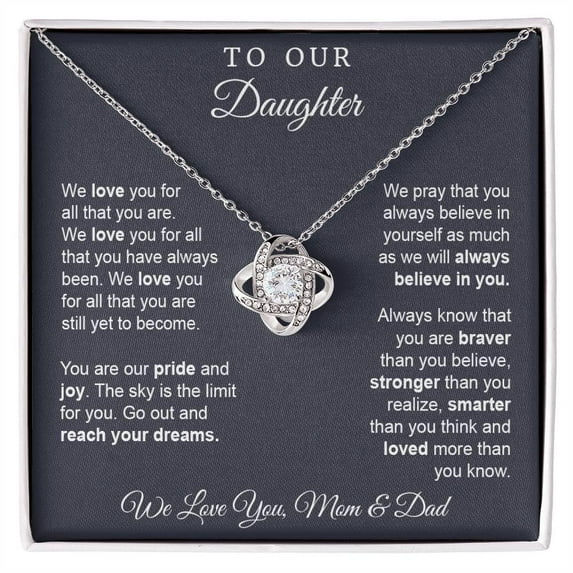 Daughter From Mom And Dad - Love Necklace For Birthday, College ...